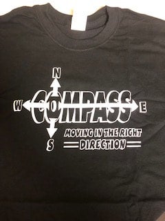 Black Compass Tee-Shirt with White Lettering | Compass Middle Charter ...